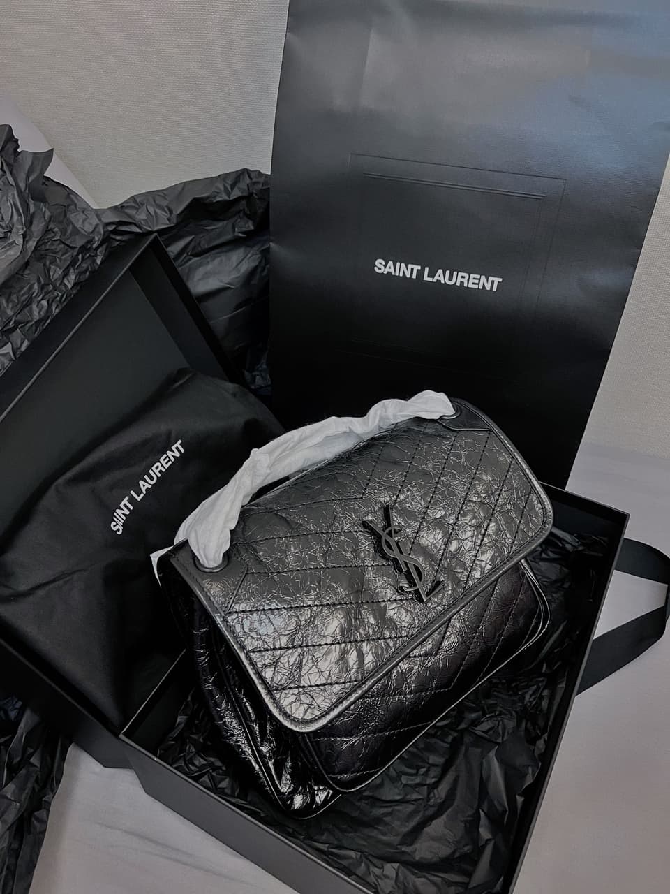 #開箱 #開箱 第一顆精品包「YSL NIKI中號黑鏈」😻 - 精品板 | Dcard