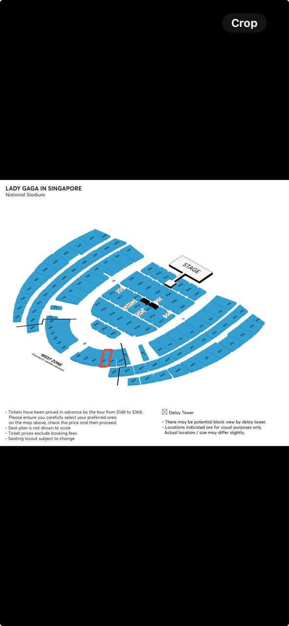 #讓票 降價售 Lady gaga 新加坡演唱會 日期：5/18 Section 104 Row: H Seat: 21、22 （共兩張 ...