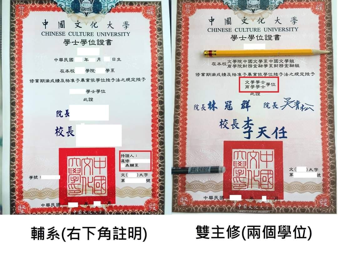 雙主修畢業證書 - 文化大學板 | Dcard