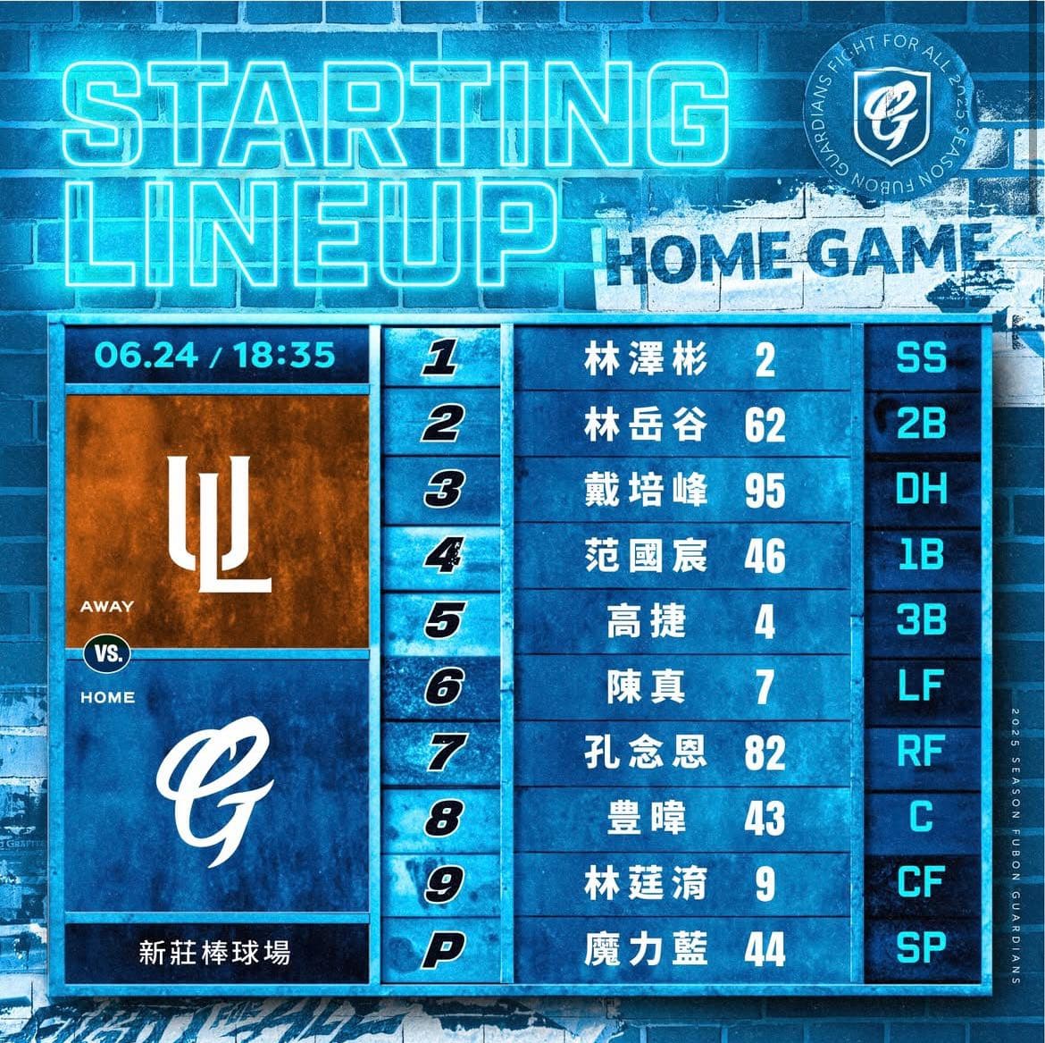 2025/6/24 CPBL 例行賽 G126 統一獅🦁 VS. 富邦悍將🛡️ / 賽事討論區（郭俊麟 VS. 魔力藍） - 中職板 | Dcard