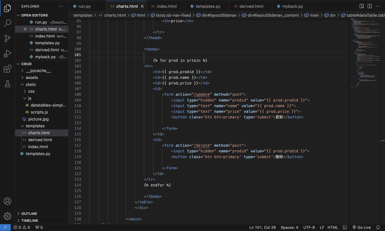 #HTML 抓不到html的100-124行的資料，不知道是py檔撰寫有問題還是本身套用模板的關係，拜託各位大神幫忙了！ - 前端工程師板 | Dcard