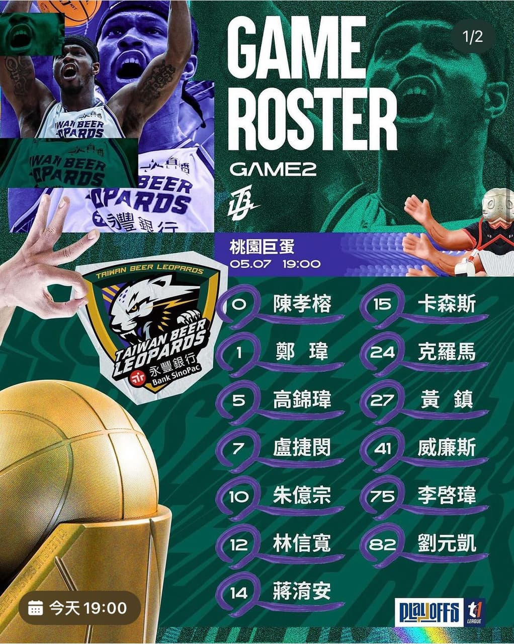 2024/5/7 T1 LEAGUE 季後賽第一輪 / 海神 VS. 雲豹 / G2 賽事討論區 - 籃球板 | Dcard