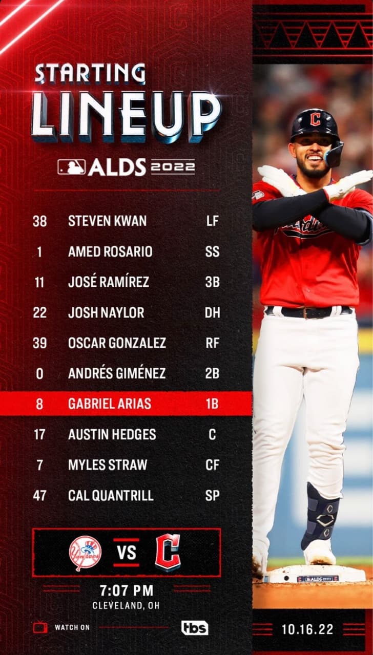 2022.10.17 美聯分區系列賽 G4 紐約洋基 vs. 克里夫蘭守護者 賽事討論區 - MLB板 | Dcard
