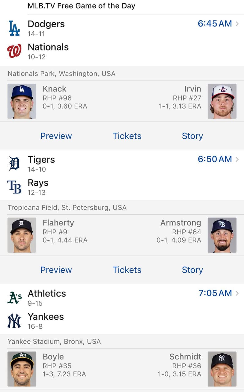 #討論 2024/4/25 MLB 先發投手預告 - MLB板 | Dcard