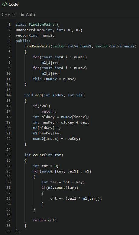 1865. Finding Pairs With a Certain Sum 解題紀錄 - 佛朗火箭製造基 (@supersonico) | Dcard