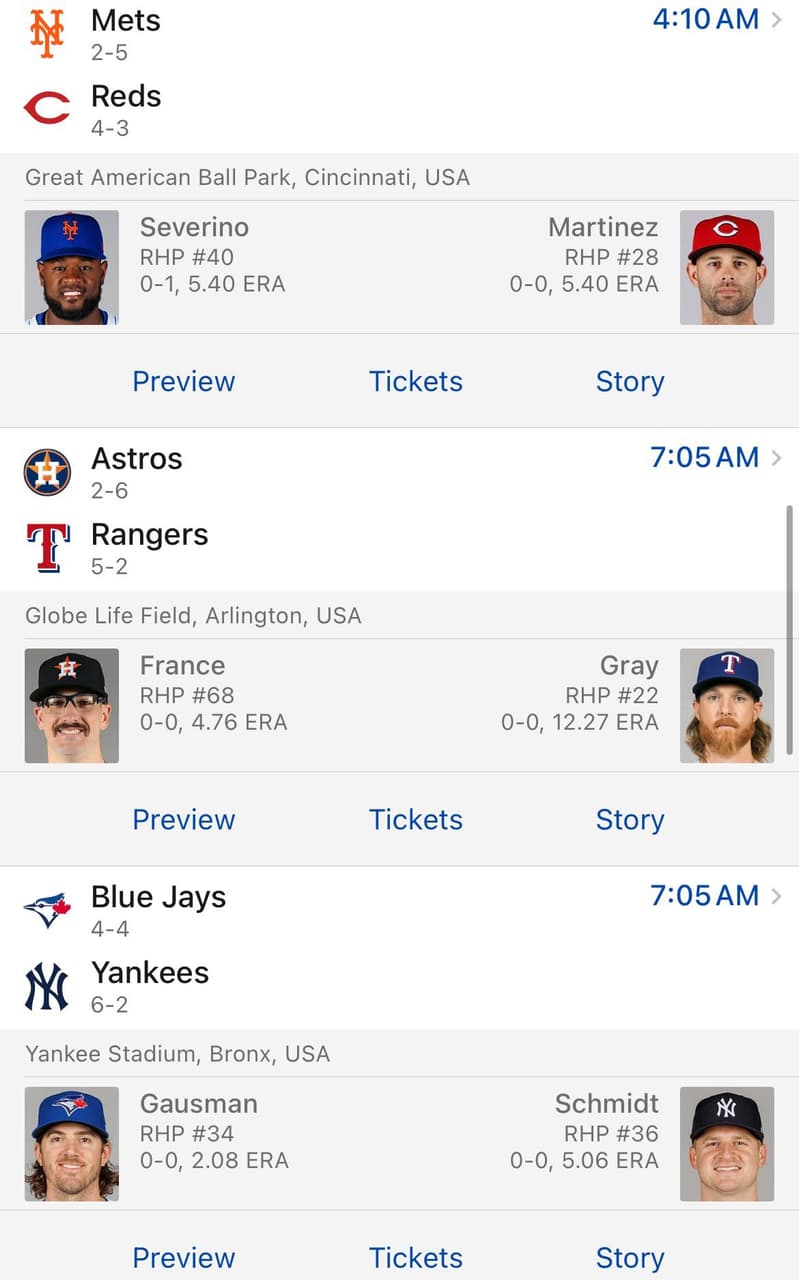 #賽事討論 2024/4/7 MLB 先發投手預告 - MLB板 | Dcard