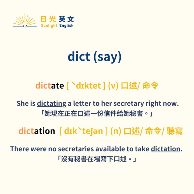 【英文單字】字根系列：dic,dict - 語言板 | Dcard