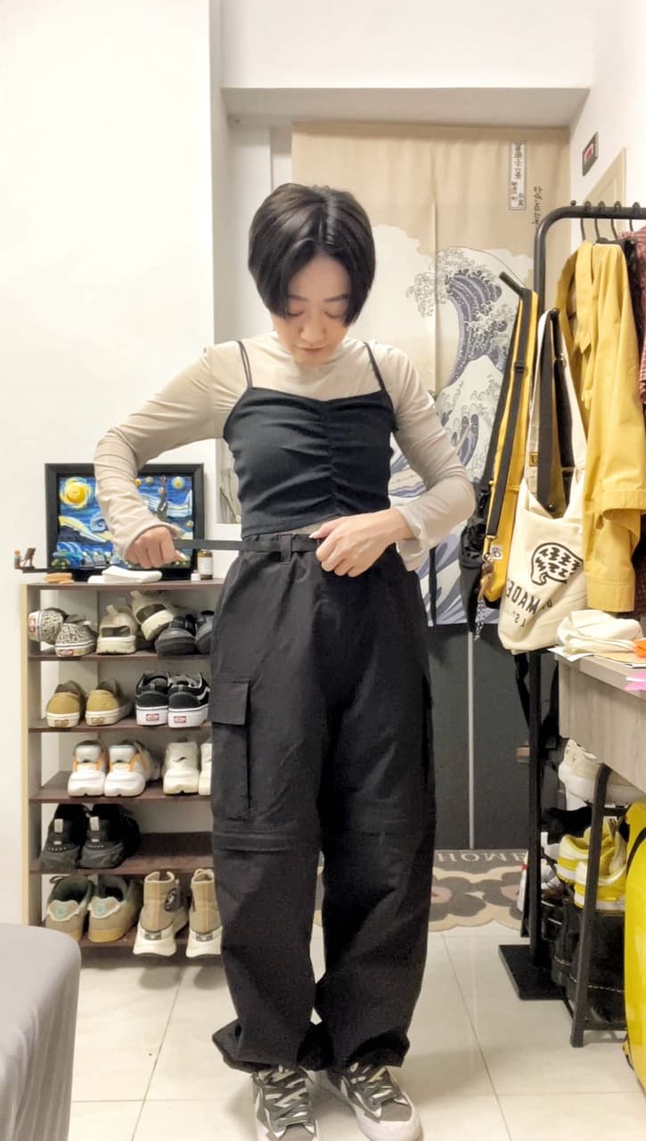 #日常穿搭 GU Unisex穿搭Cp值好高的兩穿寬版工作褲 - 穿搭板 | Dcard