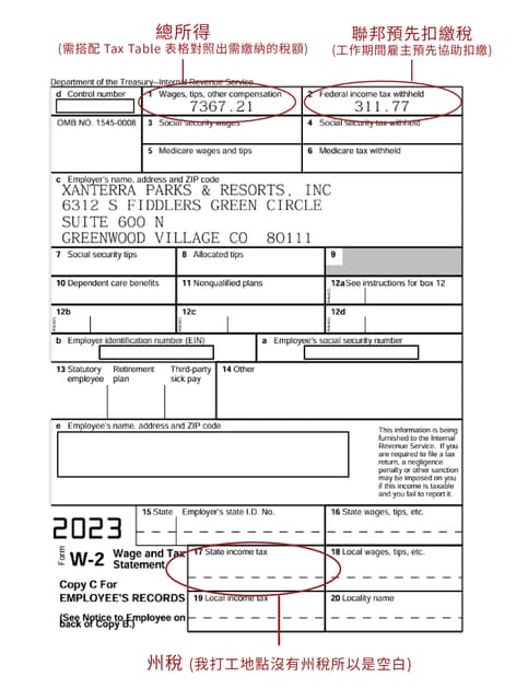 #打工度假 最新美國打工度假 回臺後報稅 x 繳稅步驟 看圖依樣畫葫蘆，Xanterra 員工 W2 - 海外工作板 | Dcard