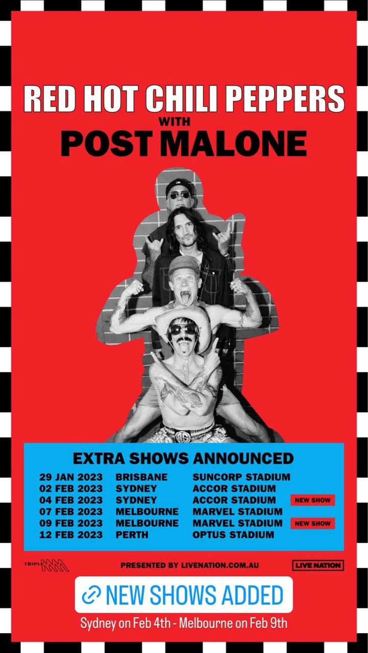#徵伴 墨爾本 2/9 Red Hot Chilli Peppers演唱會 - 留學板 | Dcard