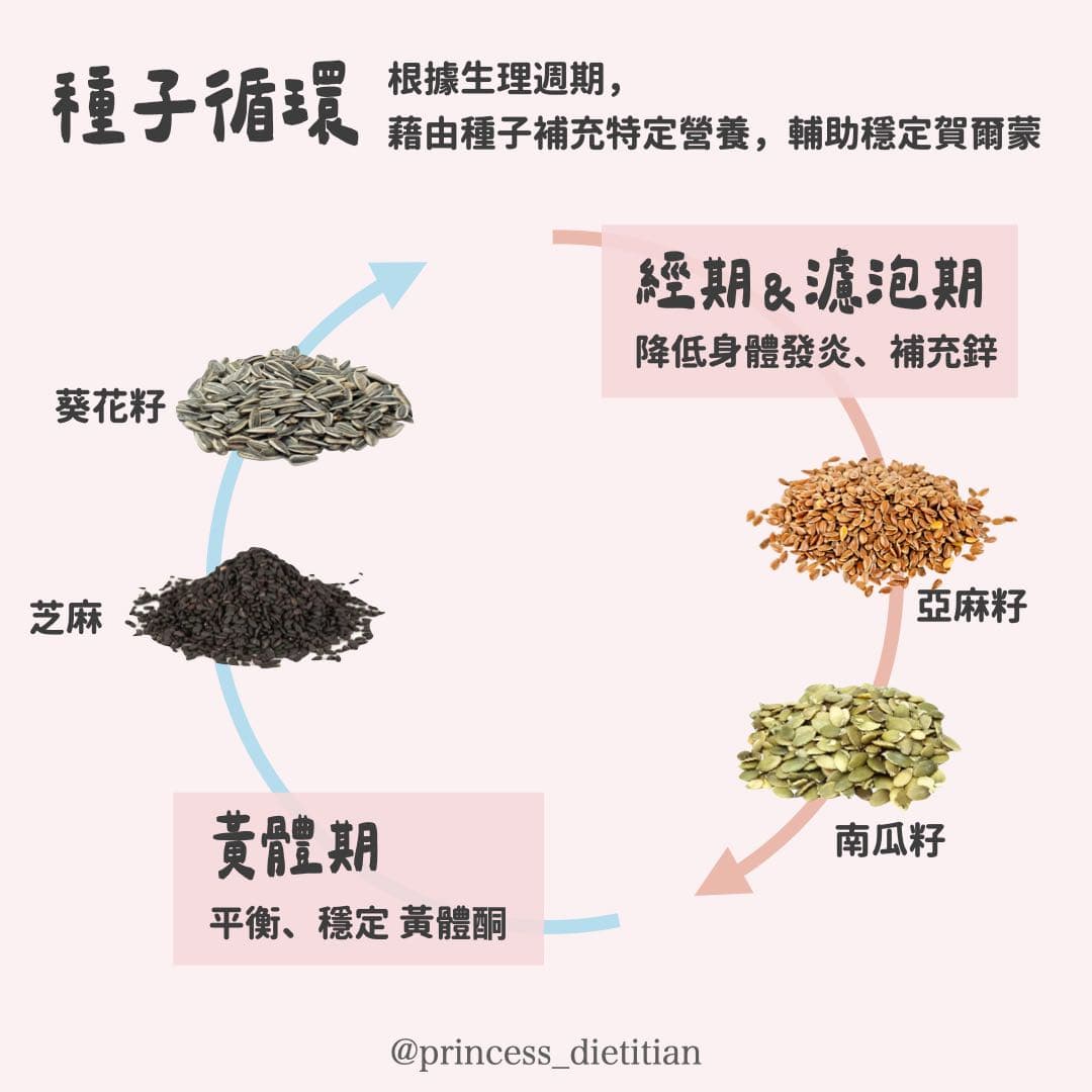 風靡歐美的種子循環！據說可以幫助賀爾蒙穩定？ - 公主營養師👑 (@princess_rd) | Dcard