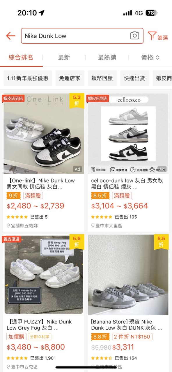 #發問 請問Nike Dunk灰色目前行情價是不是落差很大呢 - 球鞋板 | Dcard