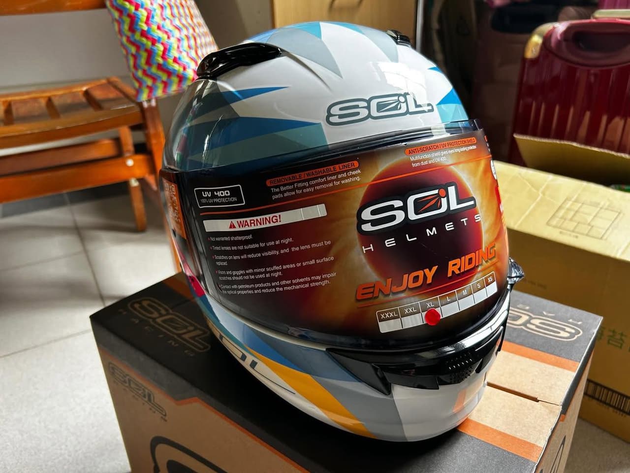 SOL SF-6 獨角獸_白/藍 全罩式安全帽 - 樹德科技大學板 | Dcard