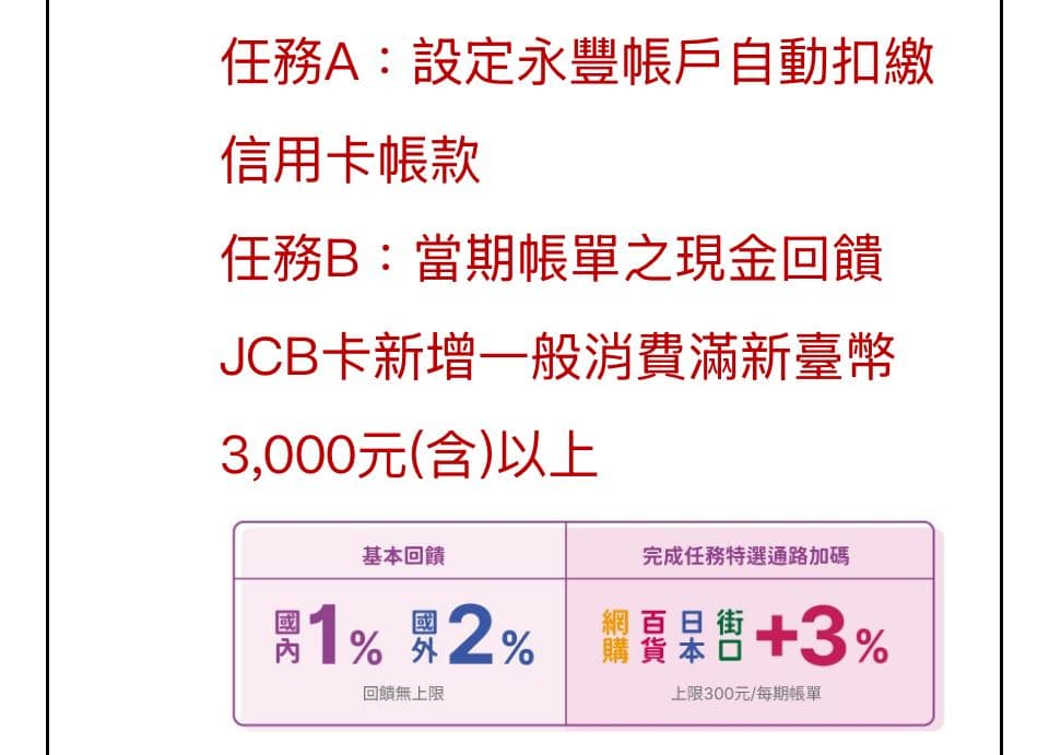 #情報 行動支付4% ️永豐JCB現金回饋卡 - 信用卡板 | Dcard