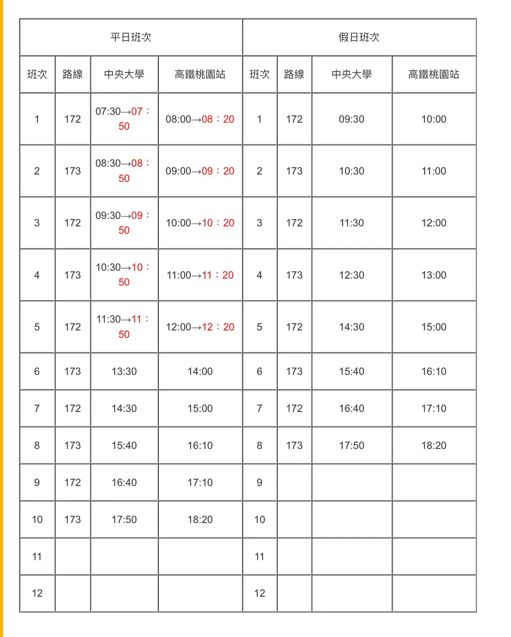172 173公車班表 - 中央大學板 | Dcard