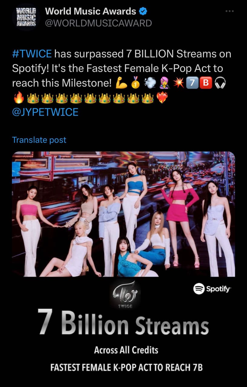 #撒花 TWICE Spotify總收聽數突破70億🎉 - TWICE板 | Dcard