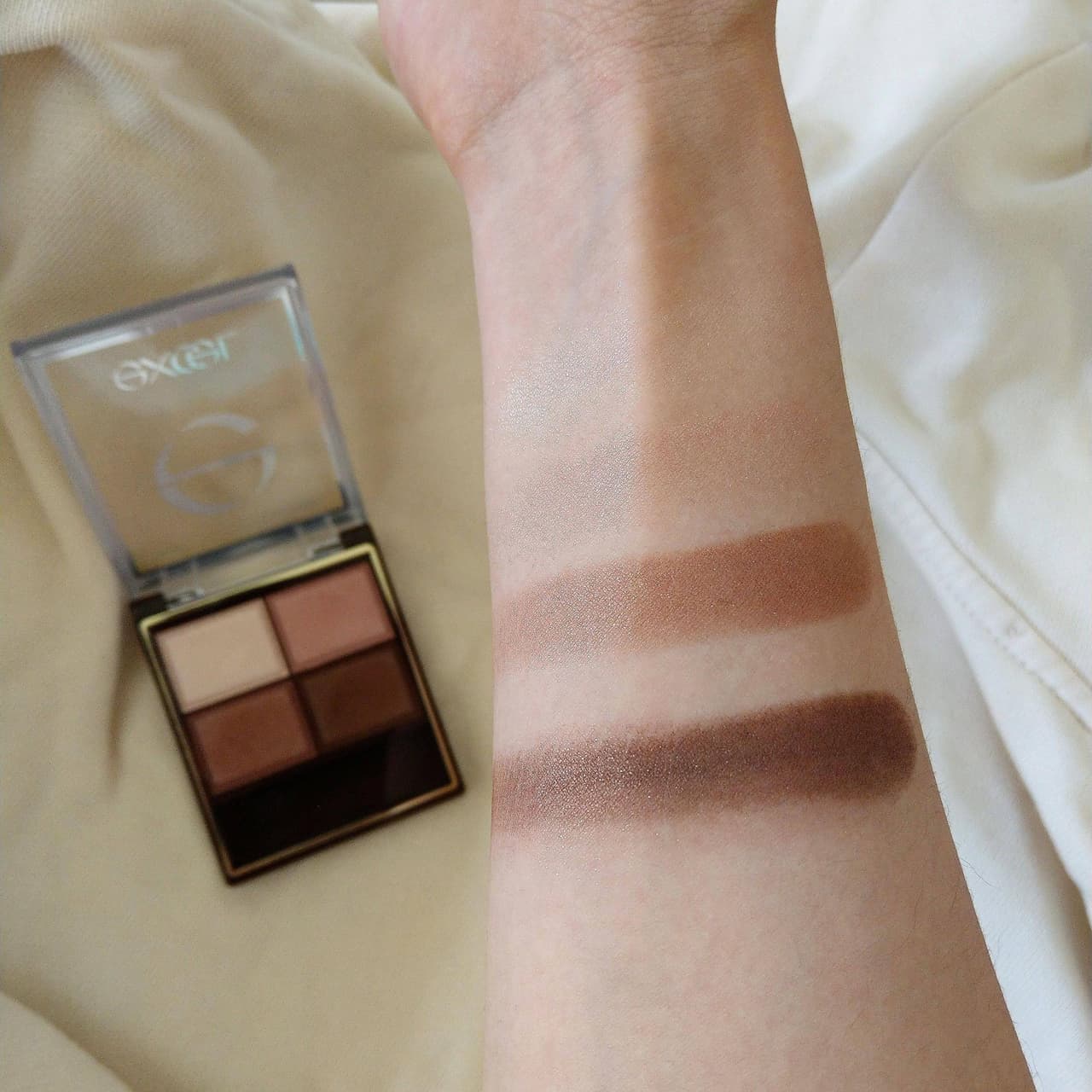 #顏色比較 三個鬼打牆大地色眼影 visee be3、excel SR03、excel SR06 - 美妝板 | Dcard