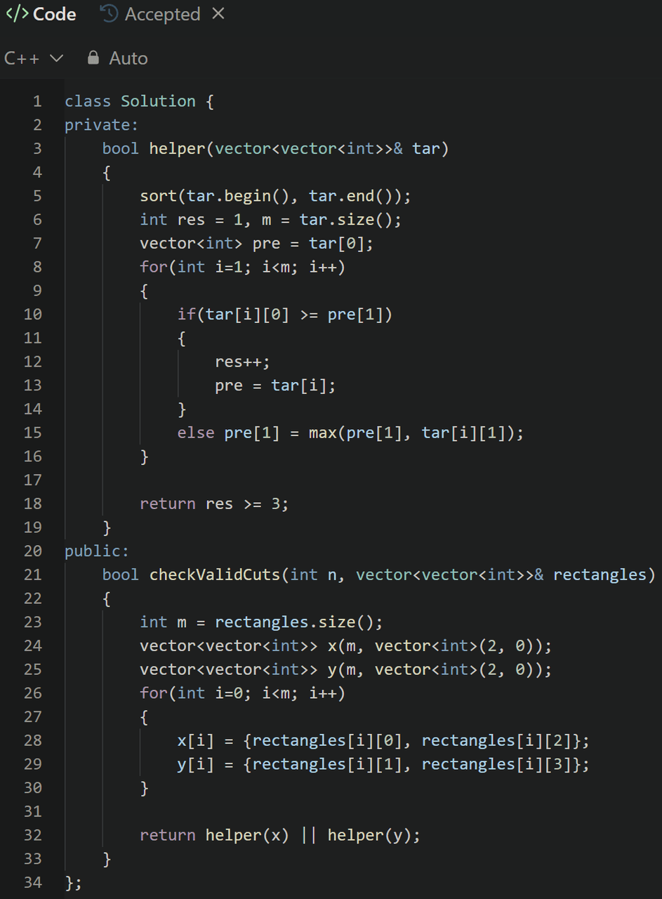 3394. Check if Grid can be Cut into Sections 解題紀錄 - 佛朗火箭製造基 (@supersonico) | Dcard