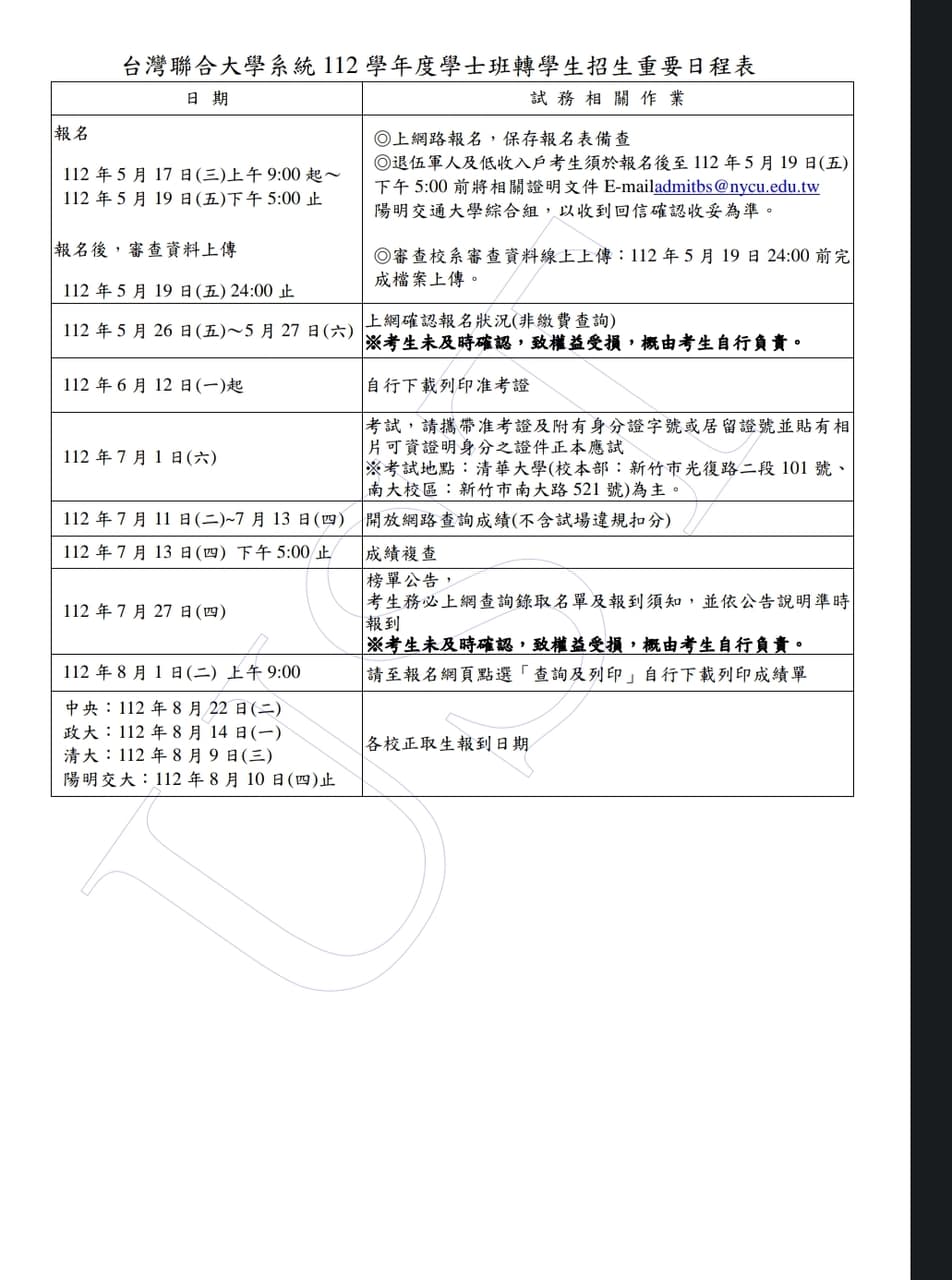 台聯大轉學考簡章 考試板 Dcard