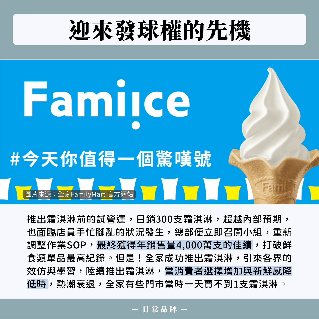 【品牌故事】全家霜淇淋 Fami!ce 成就50億的代表商品 - 美食板 | Dcard