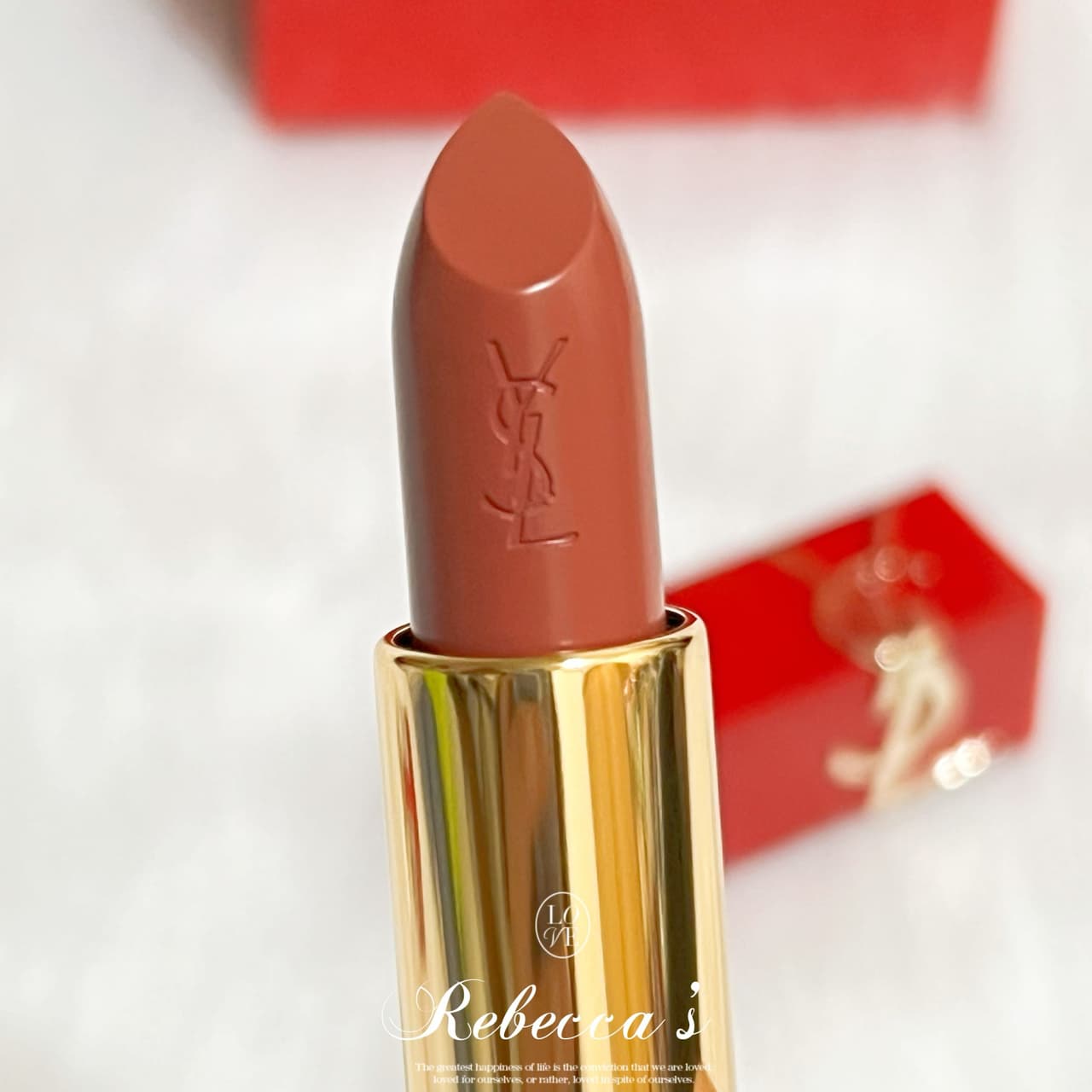 #開箱 𝕐𝕊𝕃奢華緞面唇膏#NM 裸色天花板 大膽赤紅管身 - 美妝板 | Dcard