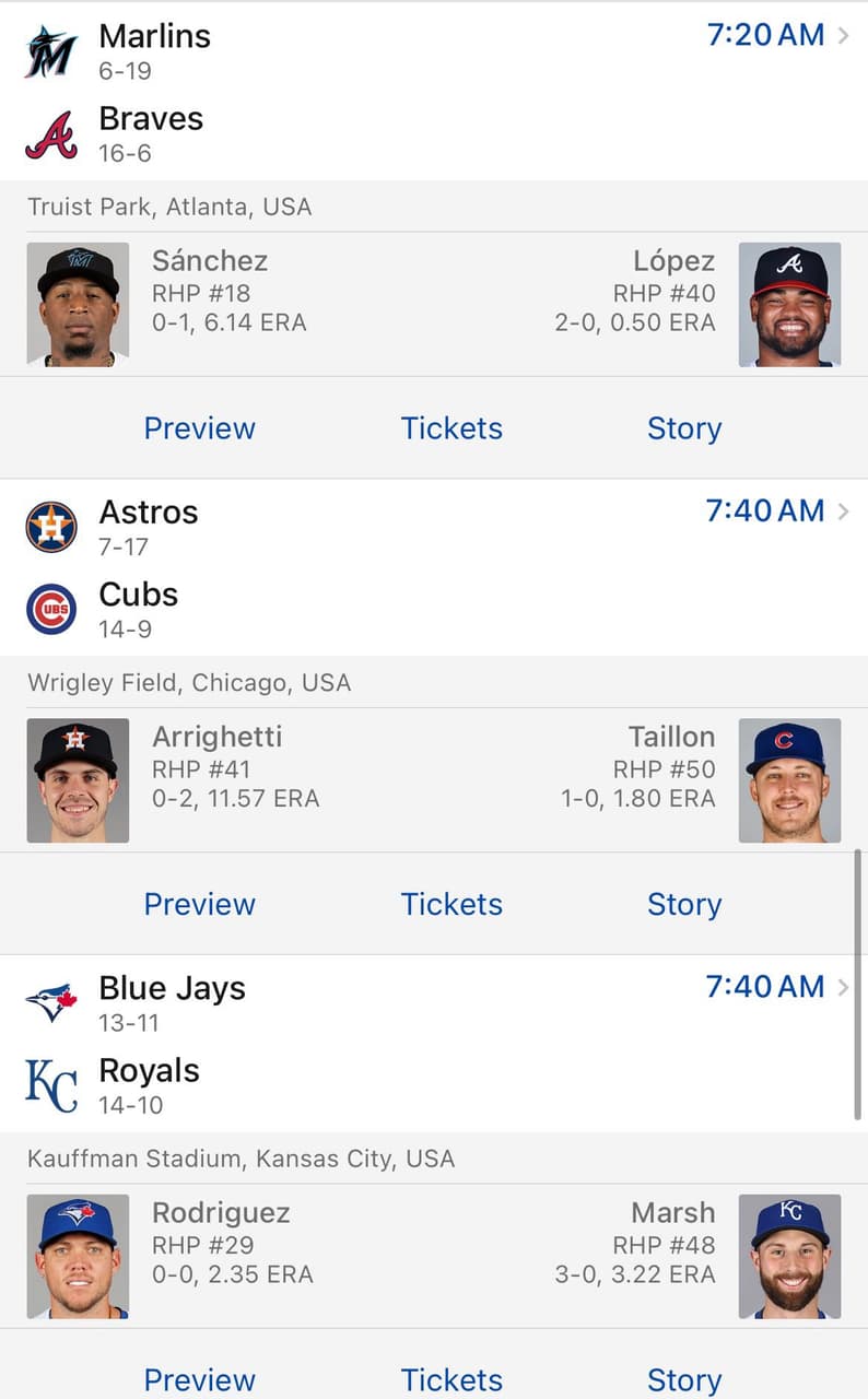 #討論 2024/4/25 MLB 先發投手預告 - MLB板 | Dcard