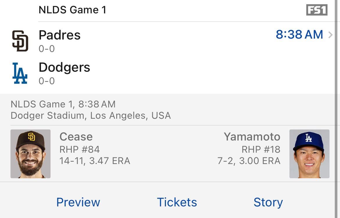 #討論 2024/10/6 MLB NLDS / 教士 VS. 道奇 / G1 先發投手 - MLB板 | Dcard