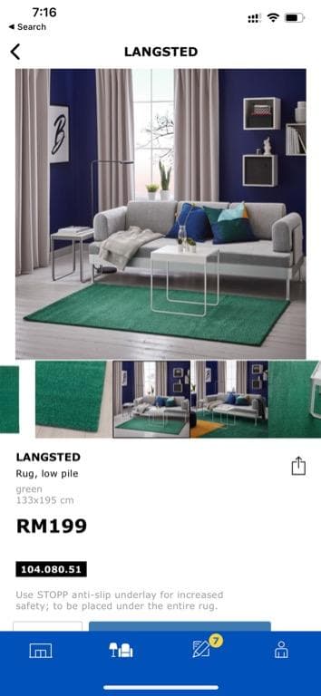 #求助 請幫我找這個地毯還有嗎? ikea LANGSTED Green - 居家生活板 | Dcard