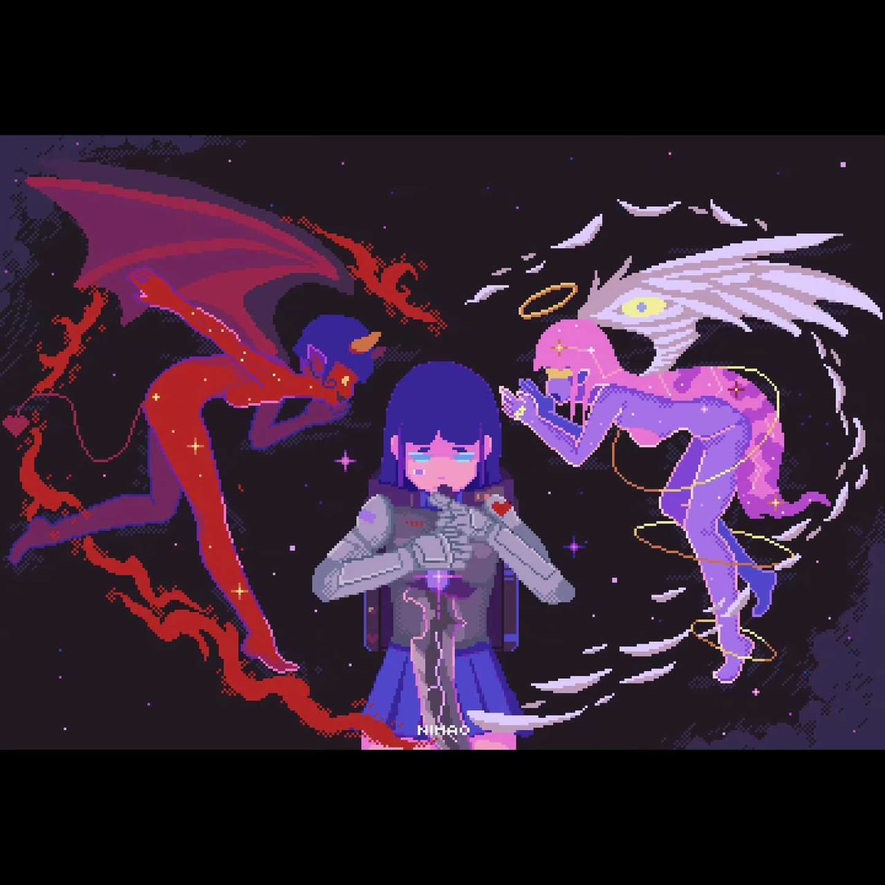 DAY 16 ANGEL & DAY 17 DEMON - 尼豪 Nihao (@nihao_pixelart) | Dcard