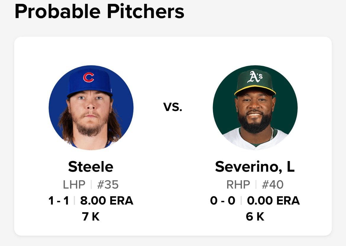 #賽事討論 2025/4/2 MLB 例行賽 / 小熊 VS. 運動家 / 賽事討論區（J.Steele VS. L.Severino） - MLB板 | Dcard