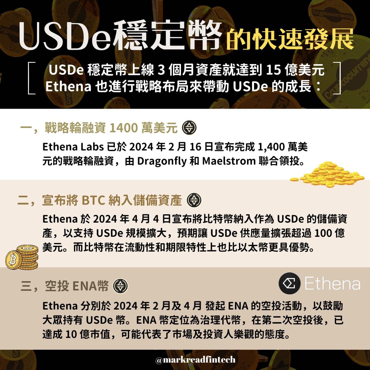 💲USDe 穩定幣的機制與風險一次看！ - 馬克解讀金融科技 (@markreadfintech) | Dcard