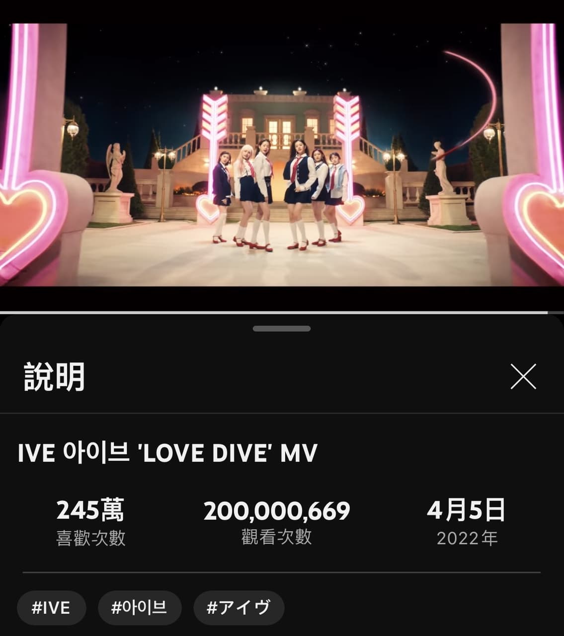 #分享 IVE - LOVE DIVE MV點閱率突破2億次觀看 - IVE板 | Dcard