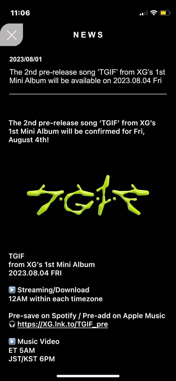 #情報 XG迷你專輯第二首先行曲”TGIF”要來啦！將在這禮拜五8月4號釋出！ - 追星板 | Dcard