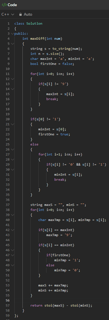 1432. Max Difference You Can Get From Changing an Integer 解題紀錄 - 佛朗火箭製造基 (@supersonico) | Dcard