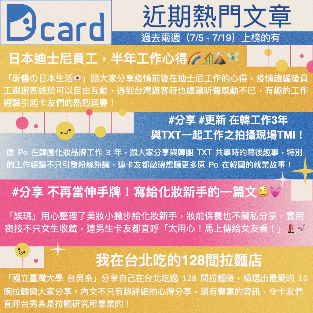 #創作靈感包 Dcard 熱門創作主題總整理 ️2023725 創作者小管家 Creatorangel Dcard