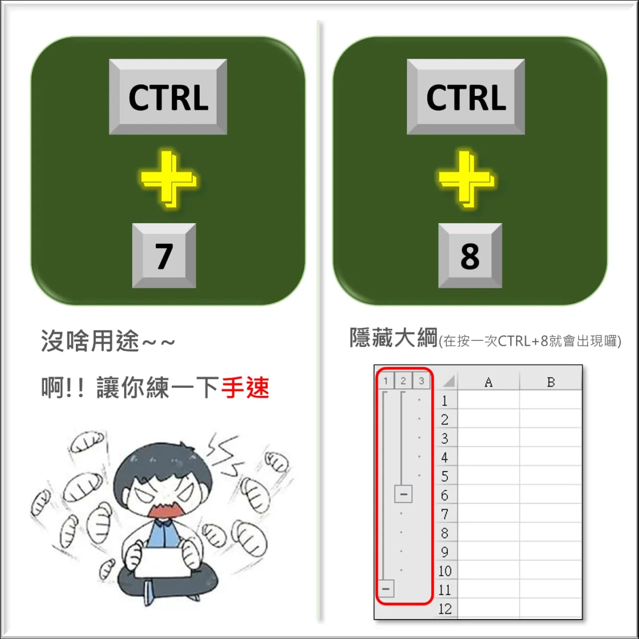 EXCEL CTRL+0~9快捷鍵大全 - 效率職人 (@gary79205) | Dcard