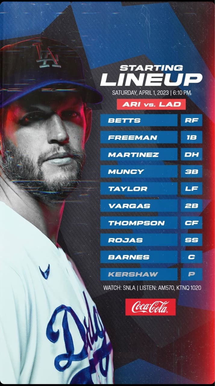 #討論 2023.4.1（六）MLB 例行賽 亞利桑那響尾蛇ARZ vs. 洛杉磯道奇LAD 賽事討論區 - MLB板 | Dcard