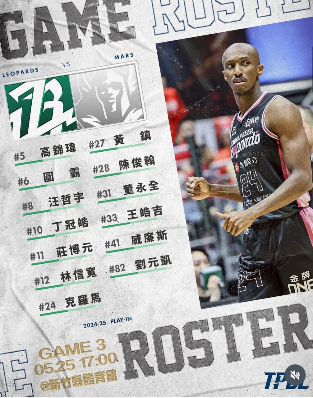 #討論 2025/5/25 TPBL 季後挑戰賽 G3 / 雲豹🐆 VS. 戰神🪖 / 賽事討論區（系列賽 1-1） - 籃球板 | Dcard