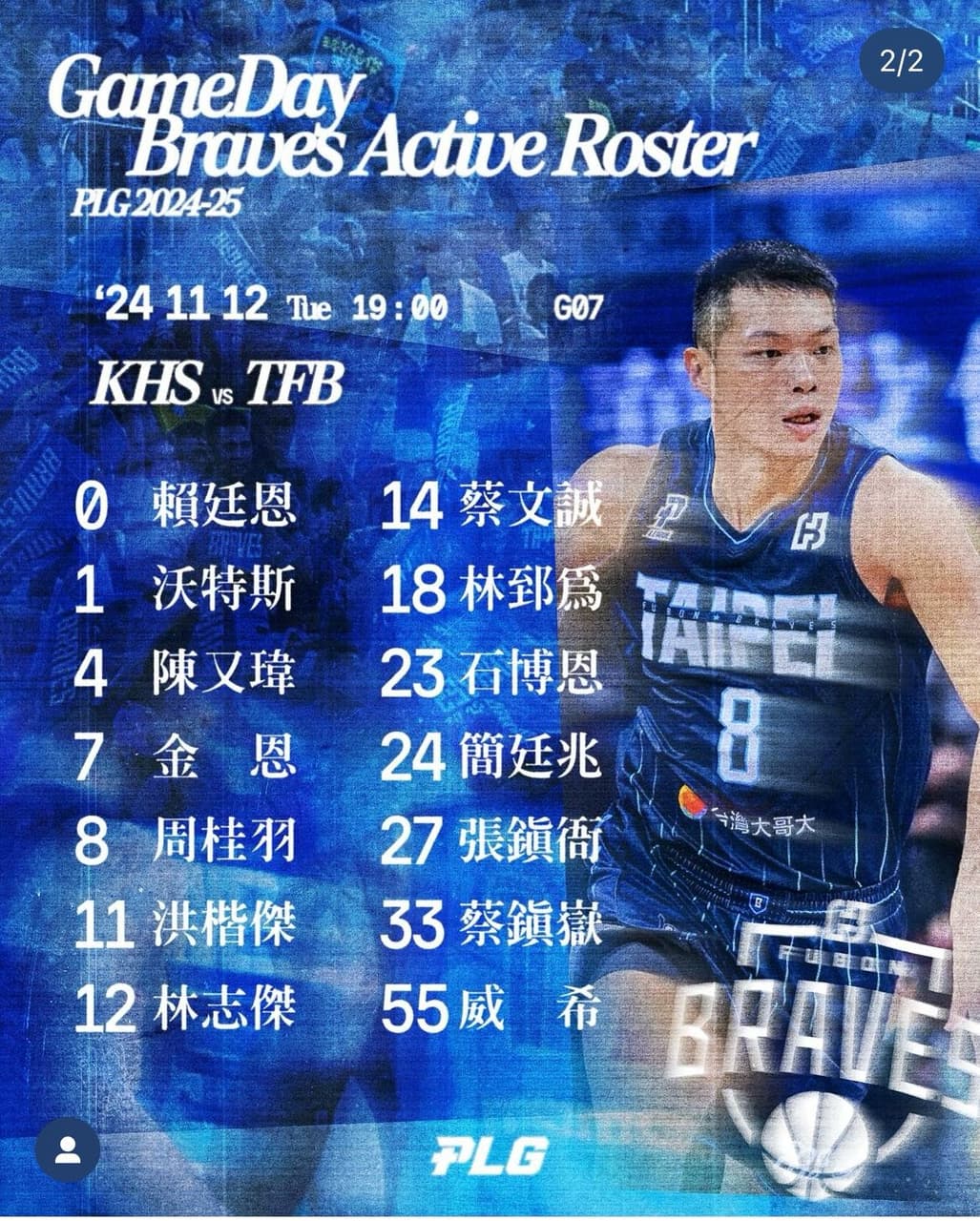 #討論 2024/11/12 PLG 24-25 例行賽 G7 / 高雄鋼鐵人🤖 VS. 台北富邦勇士🪖 / 賽事討論區 - 籃球板 | Dcard