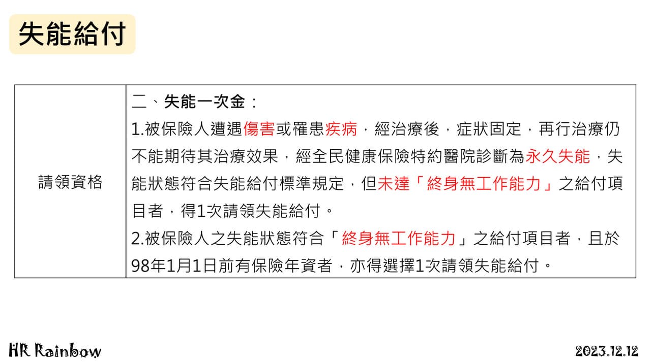 #HR百問 勞保給付有哪些呢？(上) - HR軟寶Rainbow (@rainbow1213) | Dcard