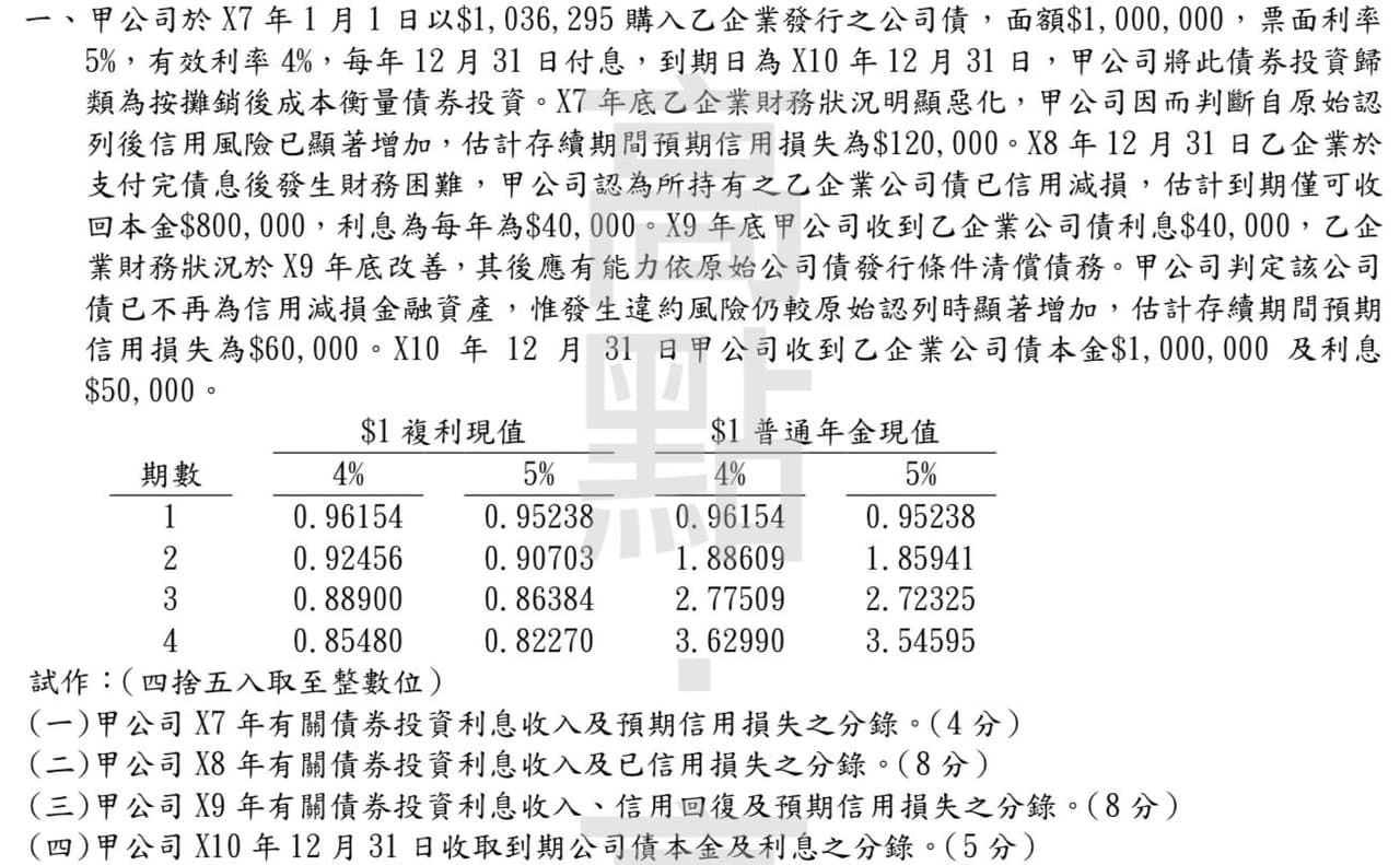 請益 請問會計題目 會計板 Dcard