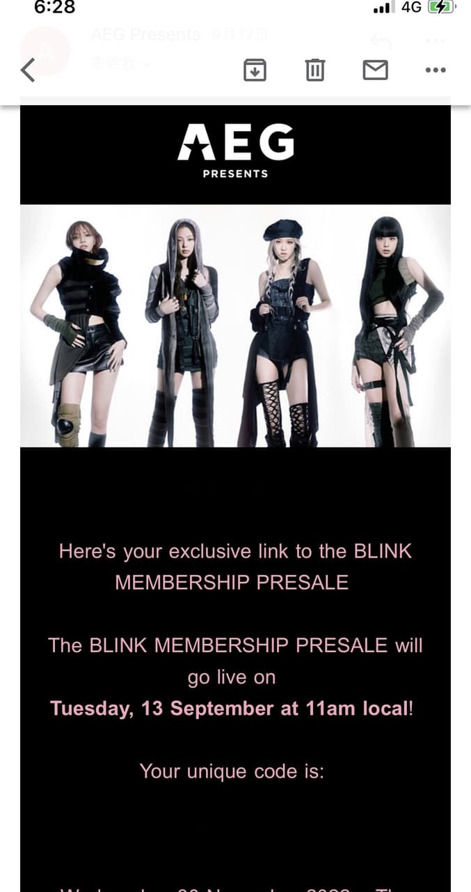 #分享 出presale code(歐洲場） - BLACKPINK板 | Dcard