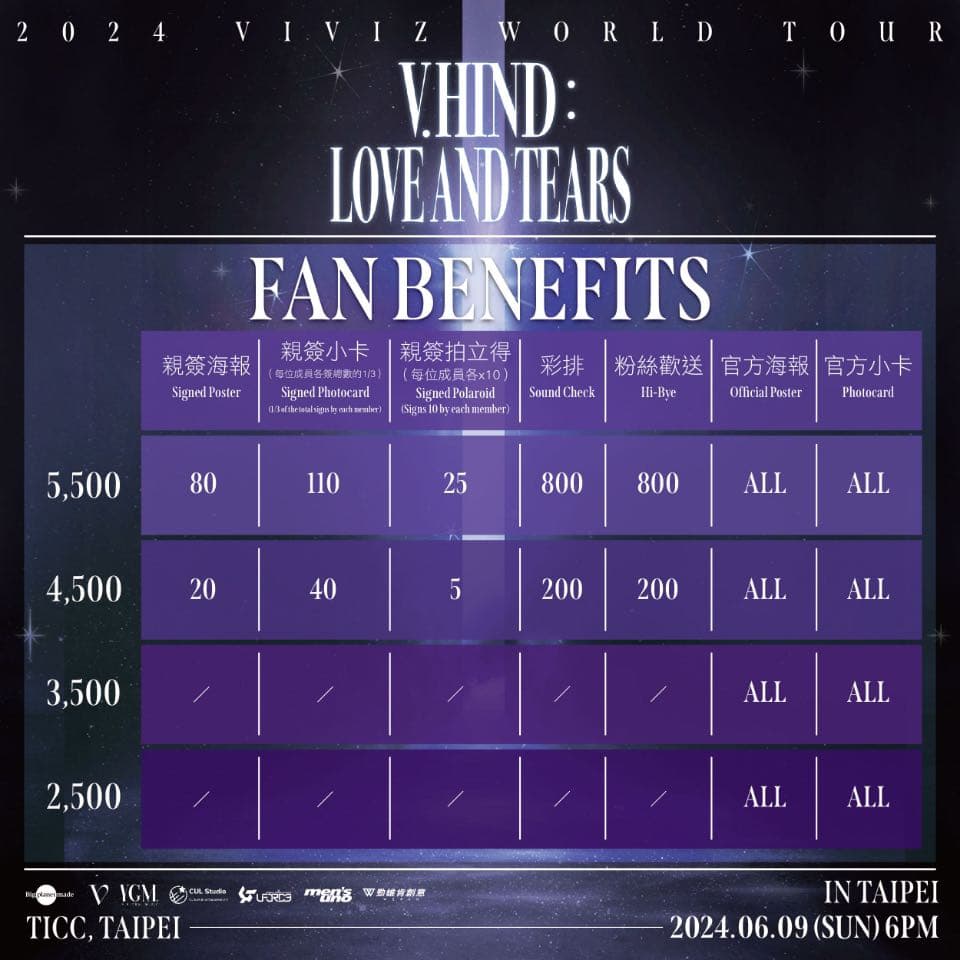 #官方 2024 VIVIZ WORLD TOUR [V.hind : Love and Tears] in Taipei - GFRIEND板 | Dcard