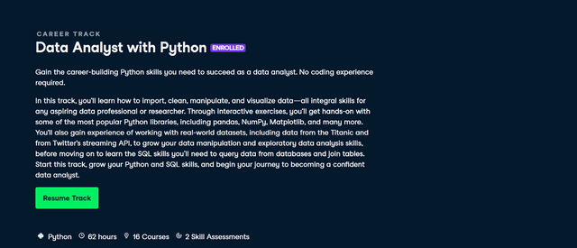 #程式語言 DataCamp 使用心得與費用公開 學習Python數據分析 文末附上2022 60% off 折扣連結 請自行服用 - 課程板 ...