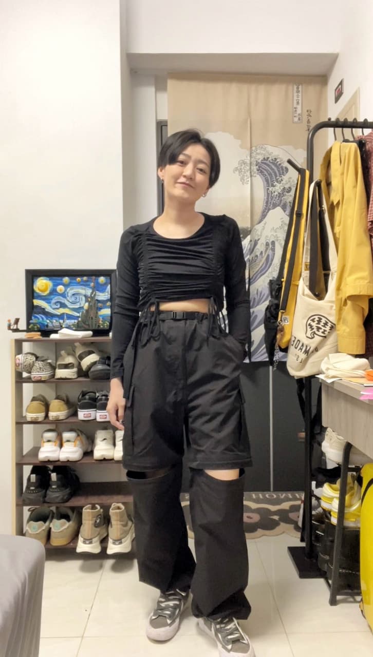 #日常穿搭 GU Unisex穿搭Cp值好高的兩穿寬版工作褲 - 穿搭板 | Dcard