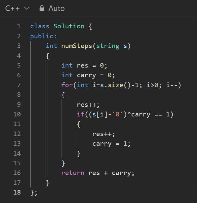 1404. Number of Steps to Reduce a Number in Binary Representation to One 解題紀錄 - 佛朗火箭製造基 ...