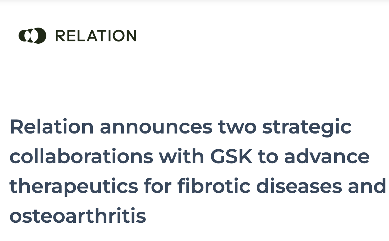 💡 超過5億美元！Relation Therapeutics與GSK達成兩項新藥合作，共同開發纖維化與骨關節炎新療法！ - 藥時事 Drugnews (@drugnews) | Dcard