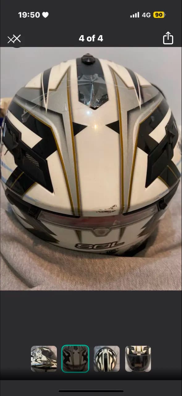 #我要賣 SOL 全罩式藍白虎面彩繪款 - 二手交易板 | Dcard