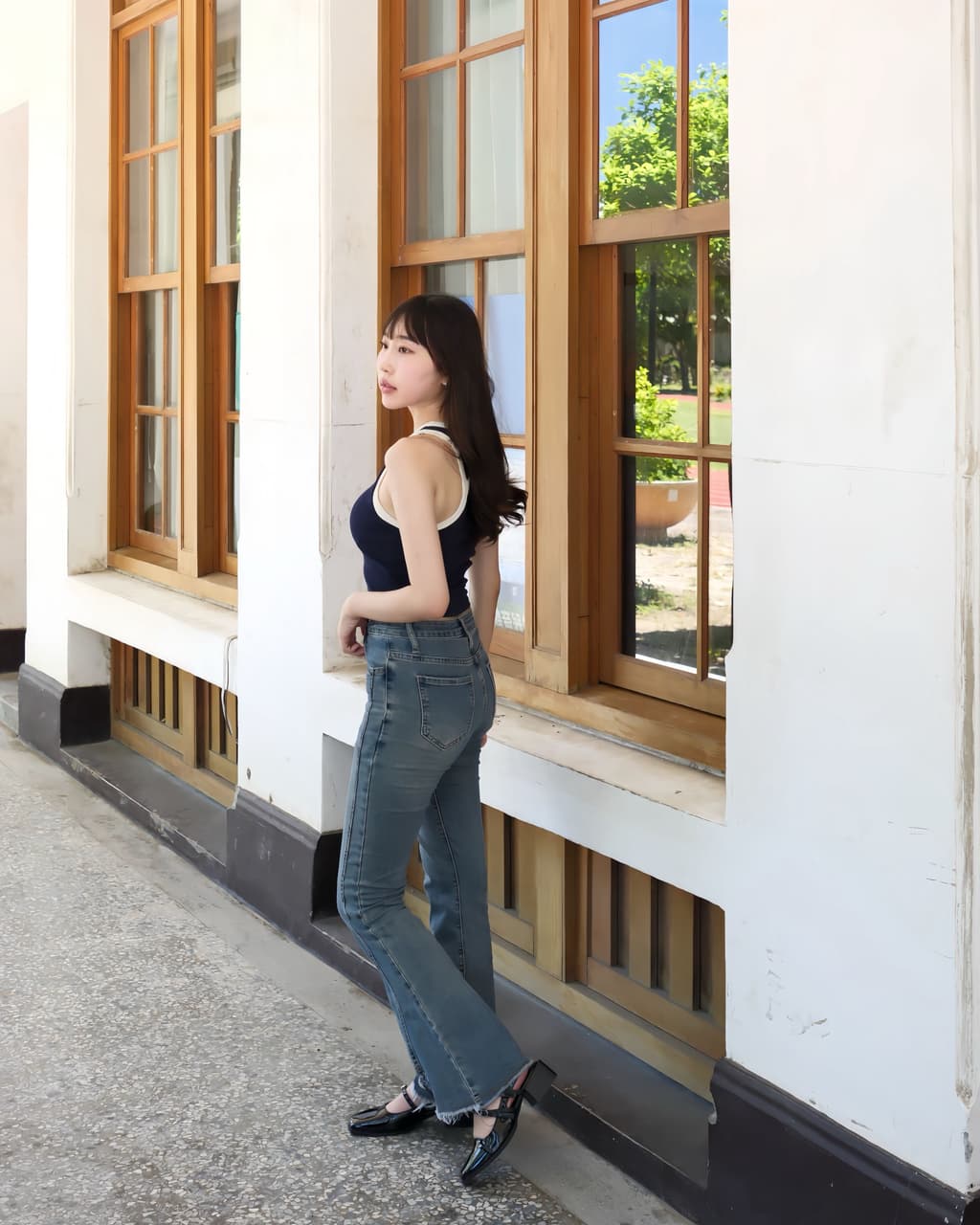 156cm的牛仔褲日常穿著 #電力滿格密技 - 穿搭板 | Dcard