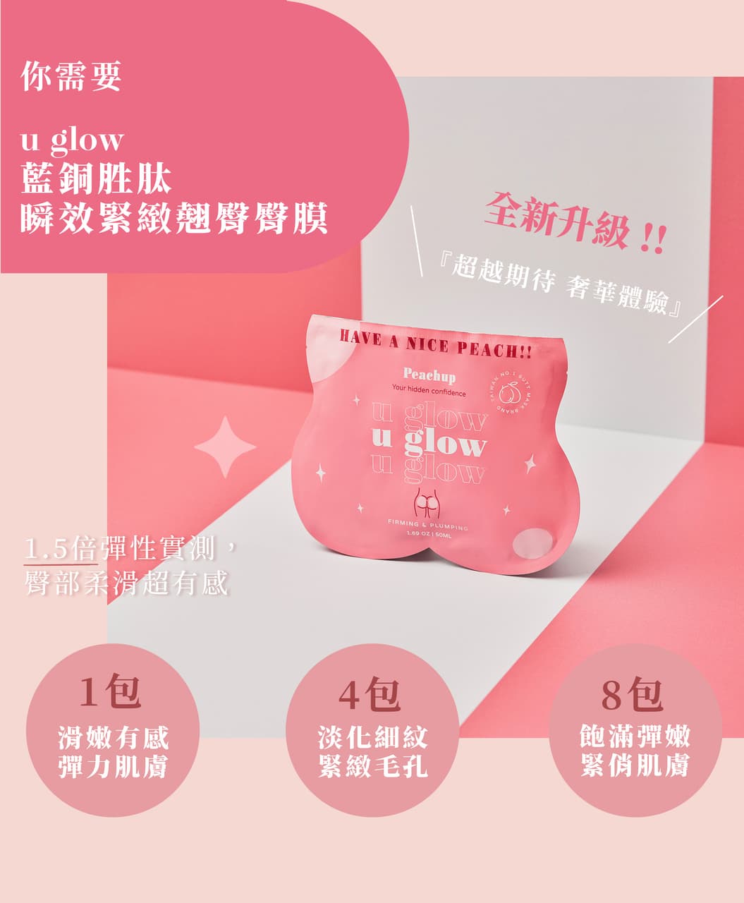 Peachup | u glow藍銅胜肽瞬效緊緻翹臀膜 - 美妝板 | Dcard